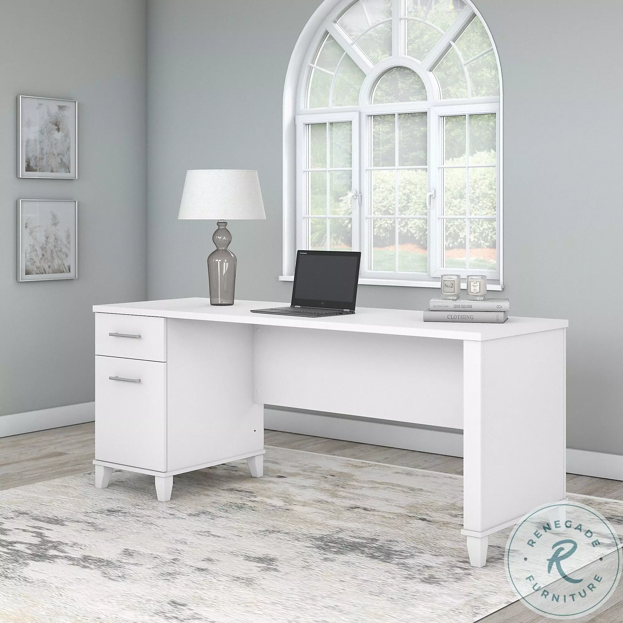 Somerset White 72" Office Home Office Set with Drawers from Bush ...
