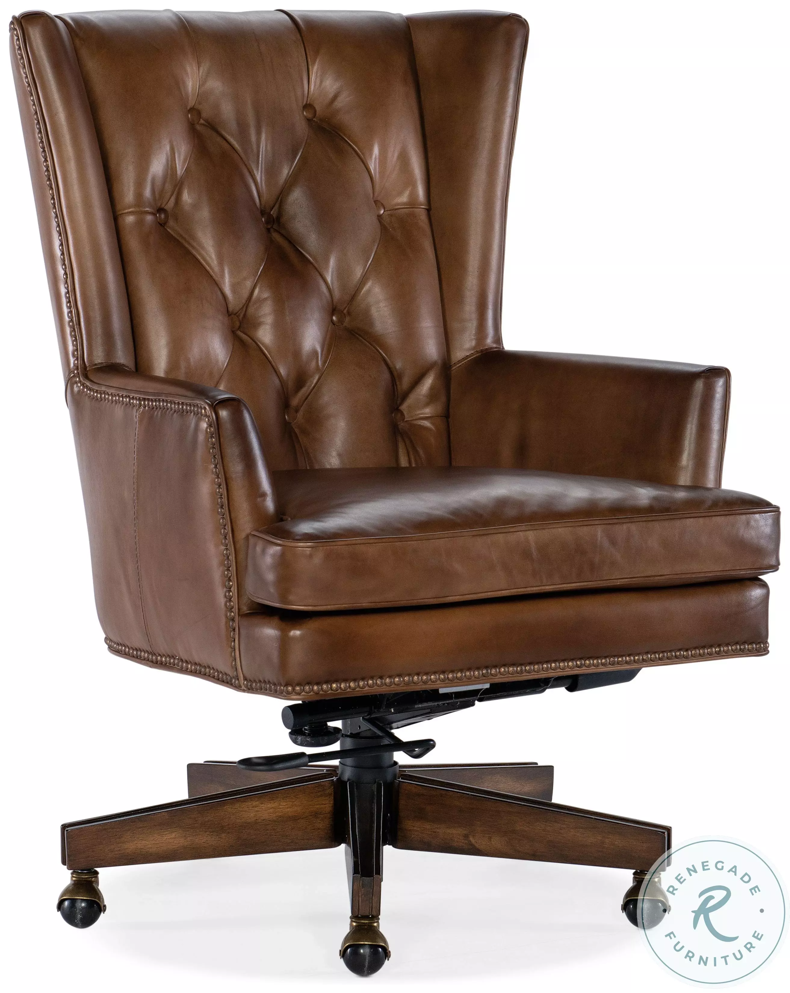 Finley Dark Wood Swivel Executive Chair From Hooker | Coleman Furniture