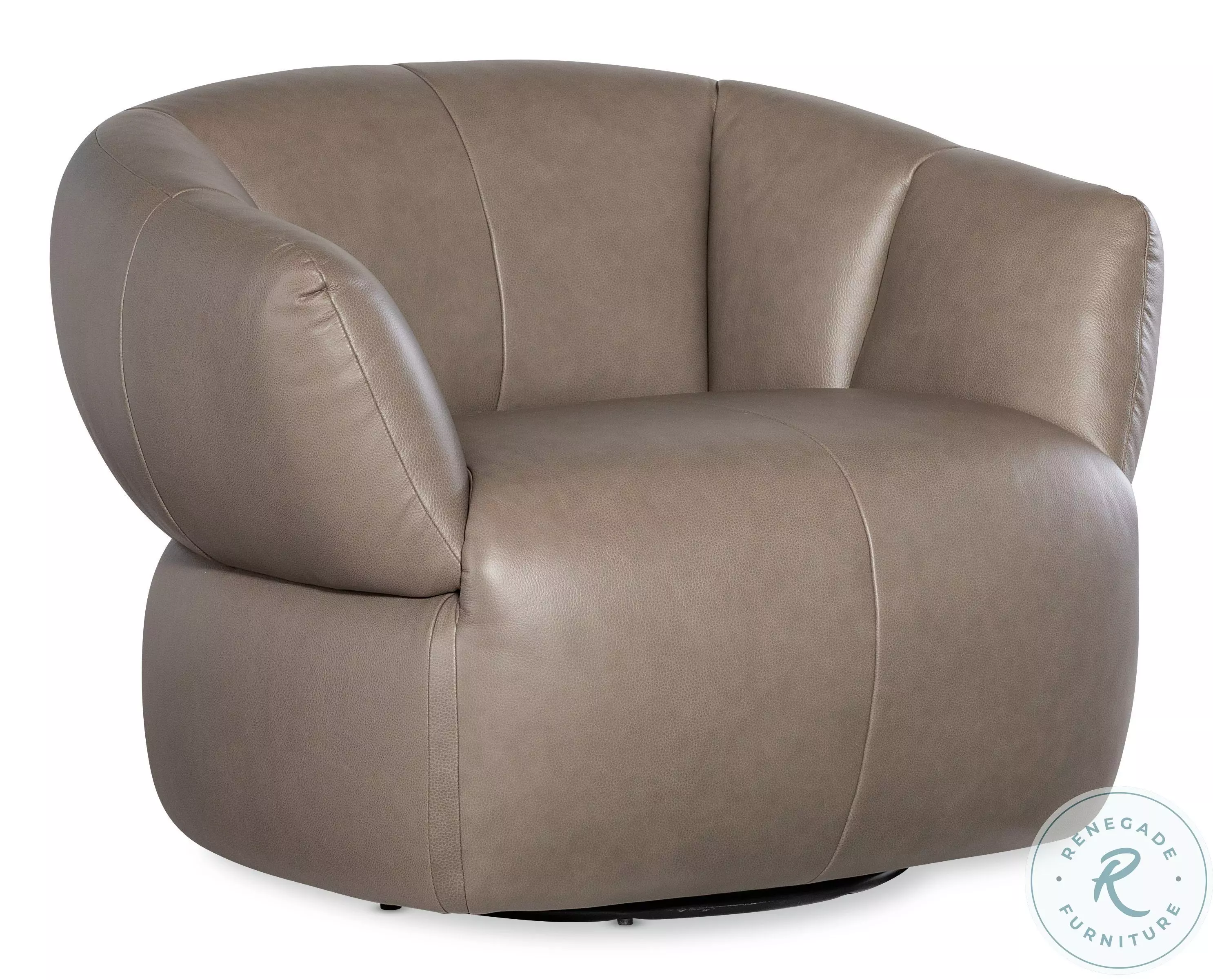 Aria Texas Mushroom Leather Swivel Chair From Hooker | Coleman Furniture