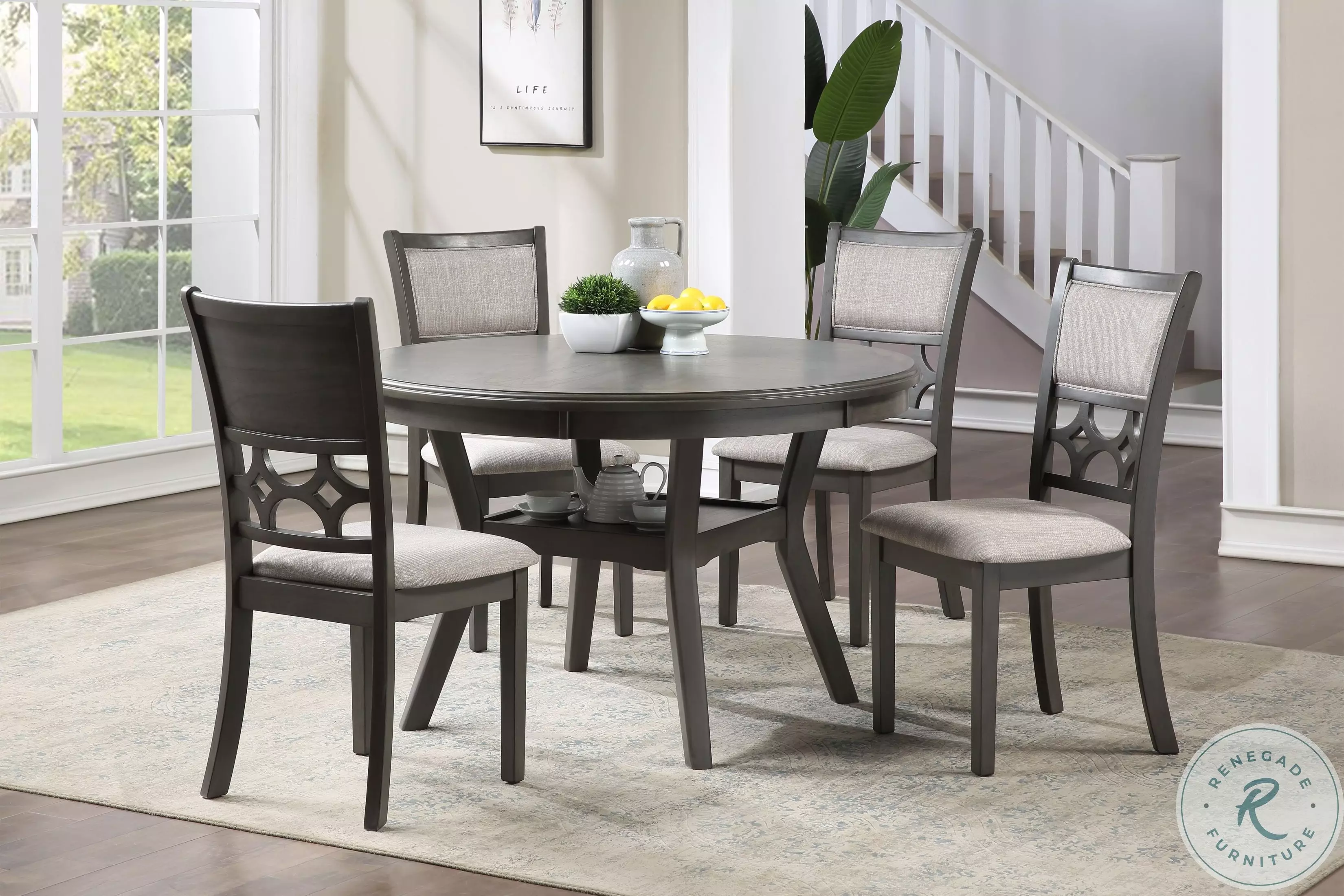 Mitchell Gray 5 Piece Dining Set From New Classic | Coleman Furniture