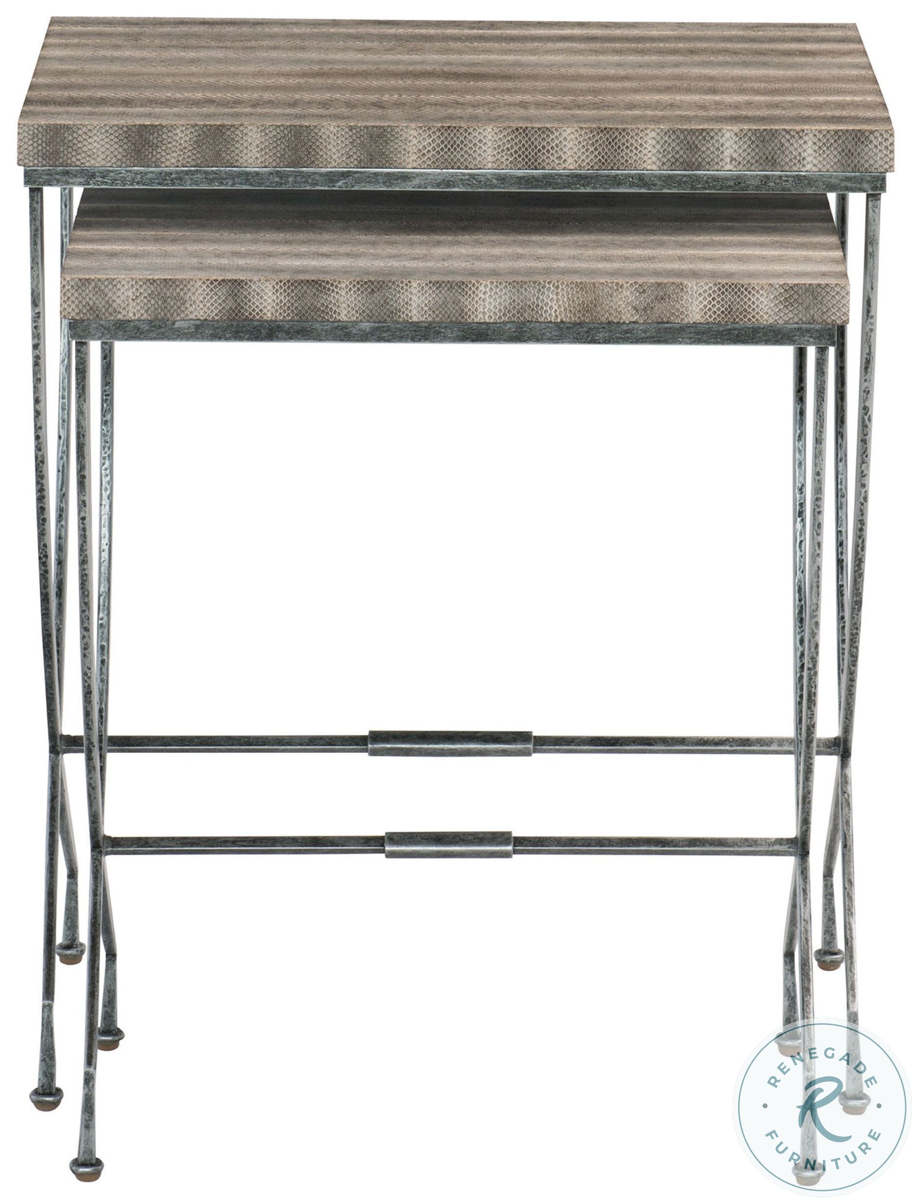 Bernhardt Interiors Casegoods Aged Pewter Wyman Nesting Tables from ...