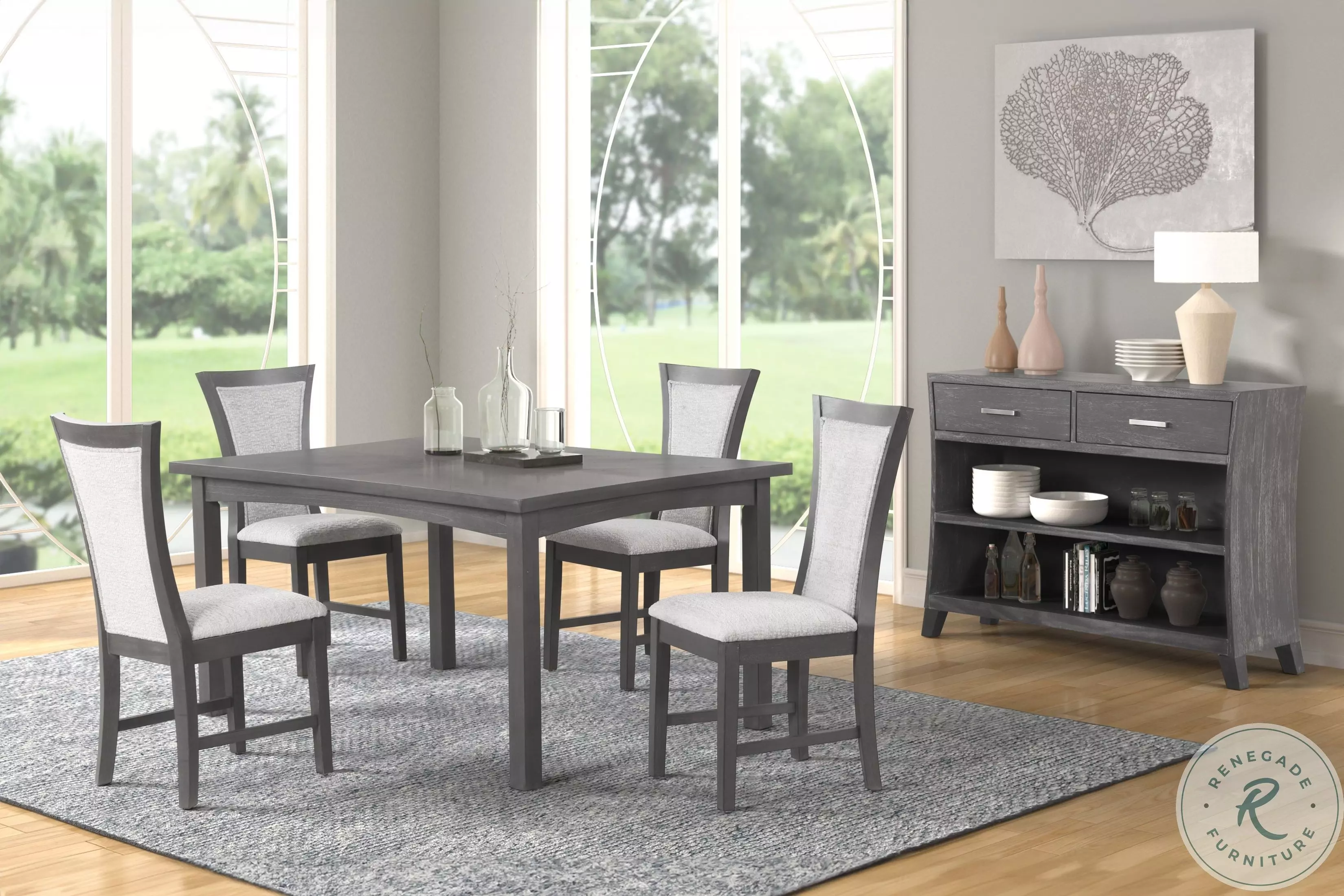 Flair Gray 5 Piece Dining Set From New Classic | Coleman Furniture