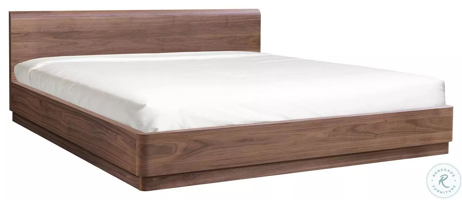 Round Off Natural Walnut Queen Low Profile Bed From Moes Home | Coleman ...