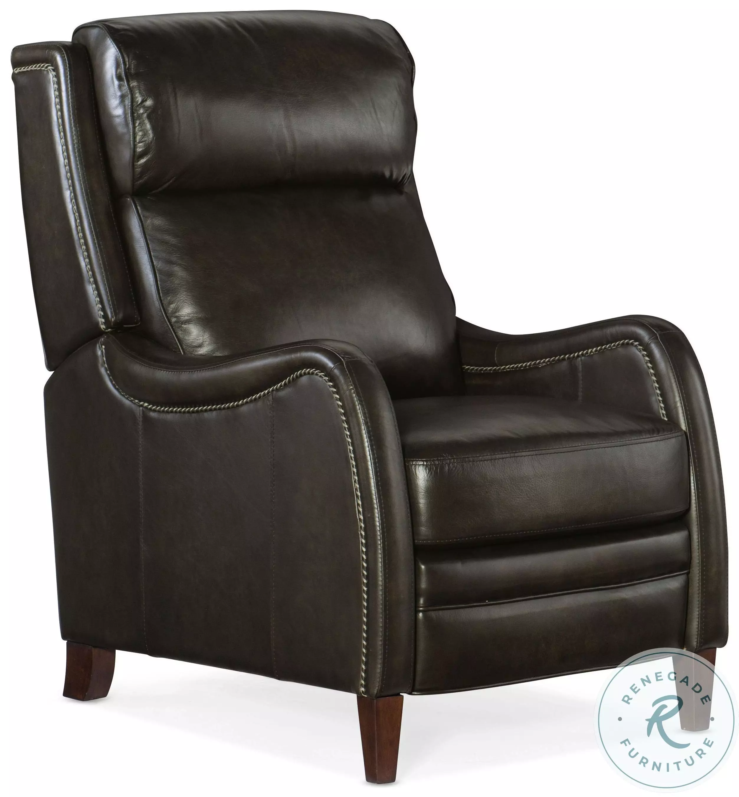 Stark Dark Brown Leather Manual Push Back Recliner from Hooker ...
