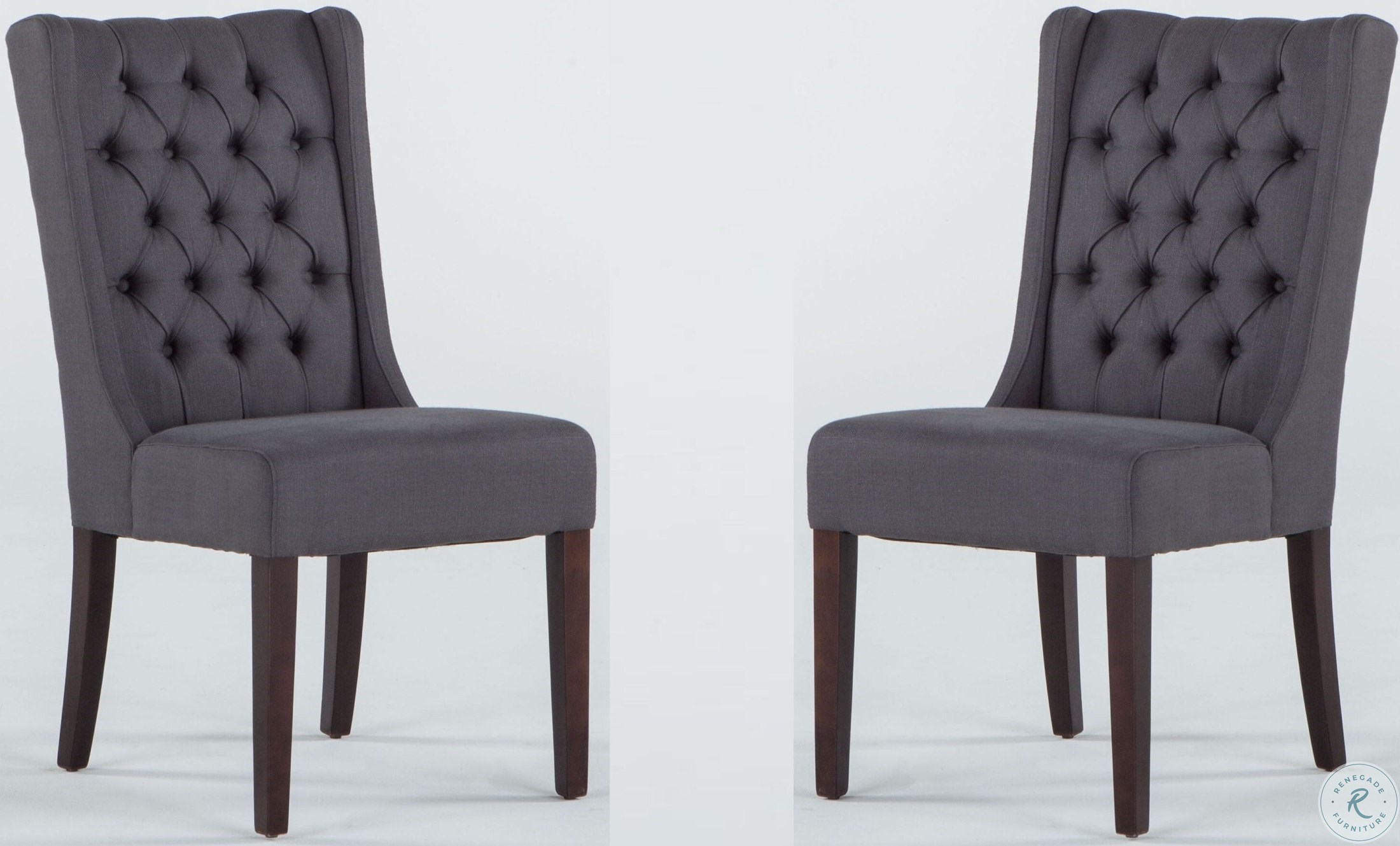 Chloe Dark Grey Linen Tufted Dining Chair Set of 2 from Home Trends ...