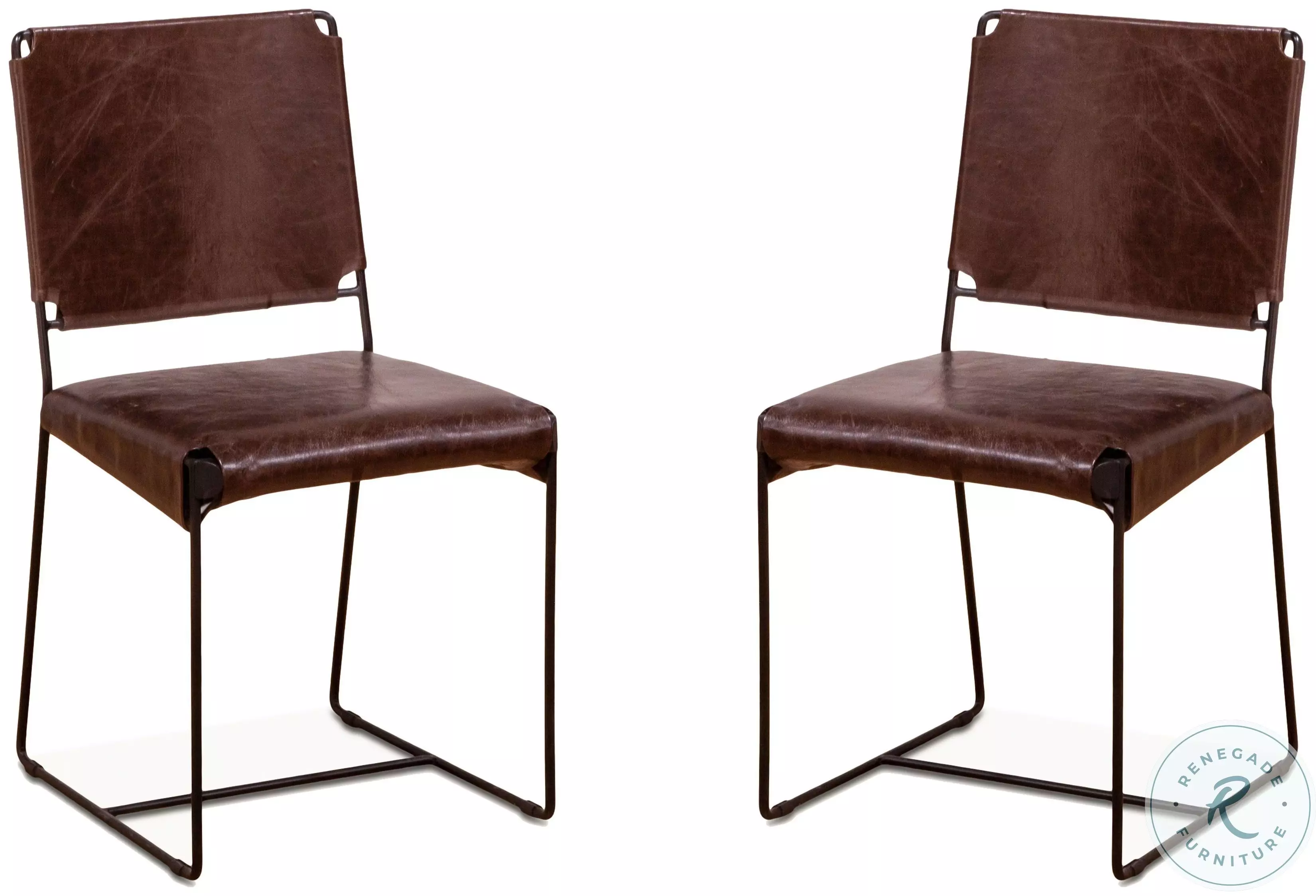 Melbourne Chocolate Leather Dining Chair Set Of 2 From World Interiors ...